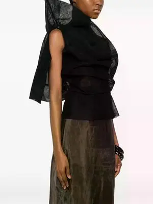 Rick Owens Asymmetric Draped Sleeveless Top