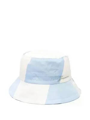 Jacquemus Le Bob Baluchon Striped Bucket Hat - Blue