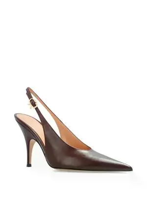 GIANVITO ROSSI Sofia Pointed-toe Slingback Pumps - Red