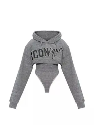Dsquared2 Marl Logo Patch Hoodie Bodysuit