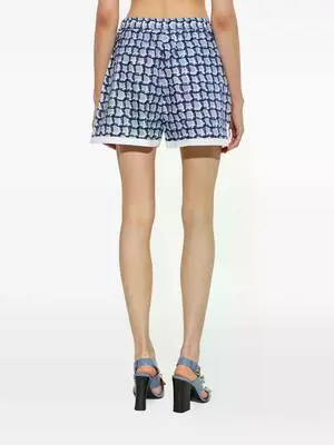Marni Geometric Print Elasticated Waistband Shorts - Blue
