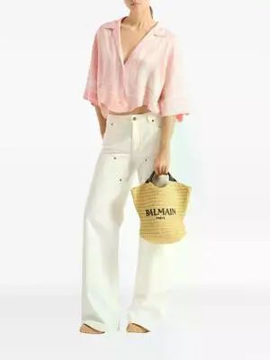 Balmain Mini Crochet Tote Bag - Neutrals