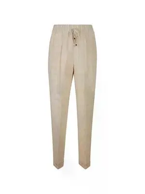 Kiton Check Pattern Drawstring Trousers
