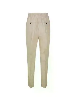 Kiton Check Pattern Drawstring Trousers