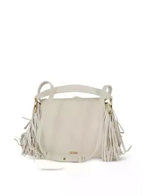 GEDEBE Clutch Bag With Floral Appliqué And Fringe Detailing