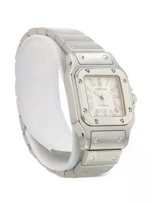 Cartier Santos Automatic Watch With Case And Stainless Steel Bracelet