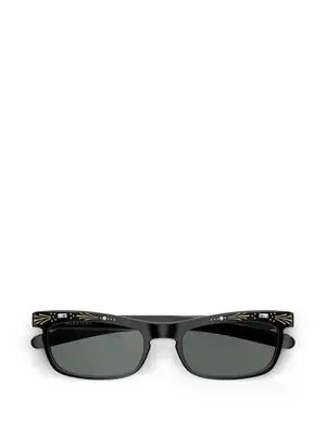 Valentino Garavani Crystal Embellished Rectangle Sunglasses - Black