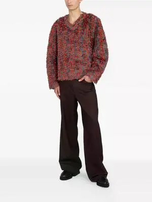 Séfr Agustin Textured-finish V-neck Jumper
