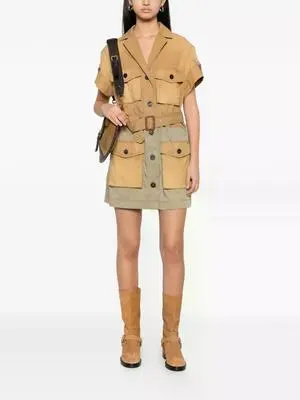 GOLDEN GOOSE Pamela Saharian Belted Mini Cargo Dress - Neutrals