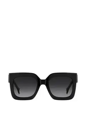 Carolina Herrera Logo Plaque Square Frame Sunglasses - Black