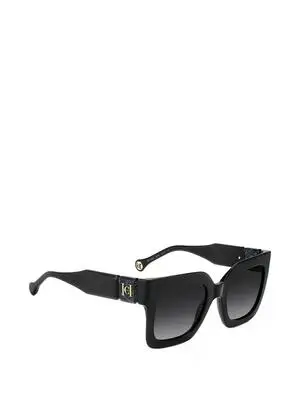 Carolina Herrera Logo Plaque Square Frame Sunglasses