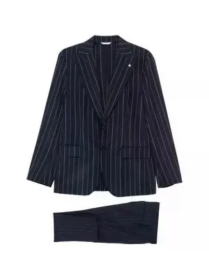MANUEL RITZ Pinstripe-pattern Single-breasted Suit - Blue