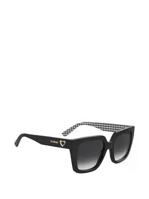 Moschino Houndstooth-print Square-frame Sunglasses