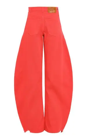 A.W.A.K.E. Mode Mirror High-rise Barrel-leg Jeans - Red