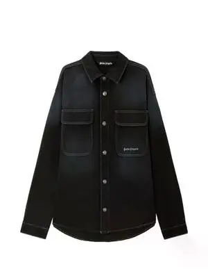 Palm Angels Logo Denim Shirt - Black