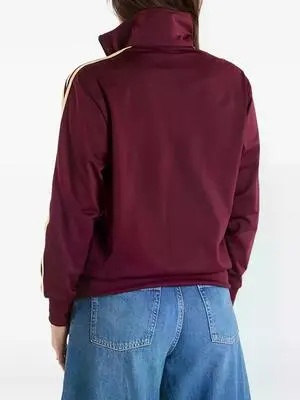 Adidas Burgundy Side-stripe Full-zip Sweatshirt