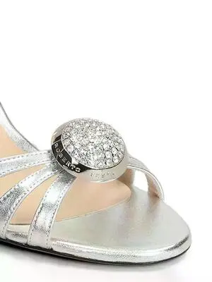 Roberto Festa Crystal-embellished Metallic Stiletto Sandals