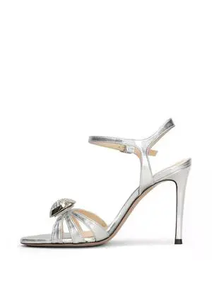 Roberto Festa Crystal-embellished Metallic Stiletto Sandals