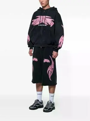 GODMADE Graphic-print Zip-up Hoodie - Black