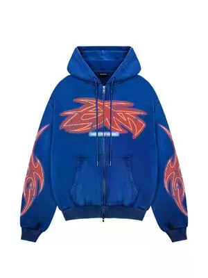 GODMADE Graphic-print Zip-up Hoodie - Blue