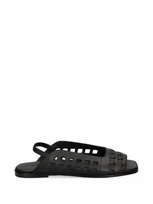 VIC MATIE Leather Cut-out Slingback Sandals