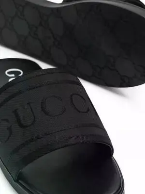 Gucci Logo-embroidered Slides