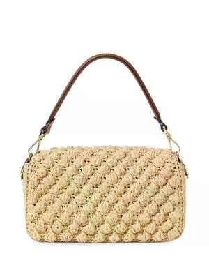 FENDI Medium Baguette Raffia Shoulder Bag