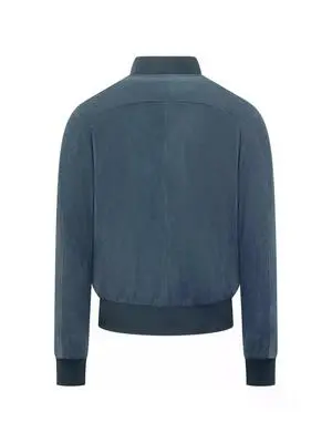 BARBA NAPOLI Zip-up Suede Bomber Jacket