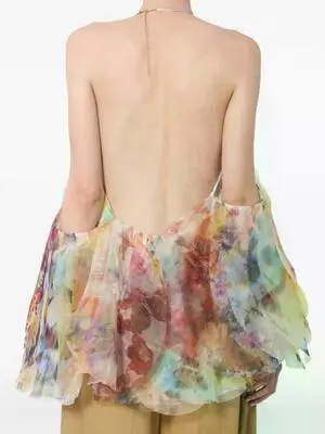 Zimmermann Luna Ruffled Floral Print Puff-sleeve Blouse