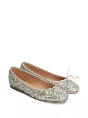 ANNIEL Glitter Embellished Bow Ballet Flats