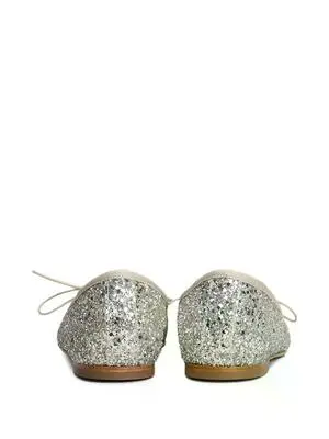 ANNIEL Glitter Embellished Bow Ballet Flats