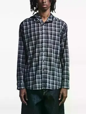 SAUL NASH Check-print Hooded Shirt