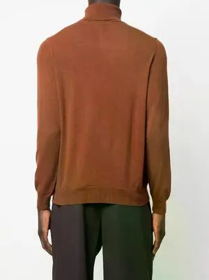 ZANONE Virgin Wool-cashmere Blend Roll Neck Jumper - Brown