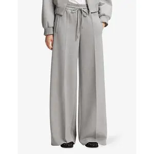 BOSS Oversized-fit Wide-leg Stretch-twill Trousers