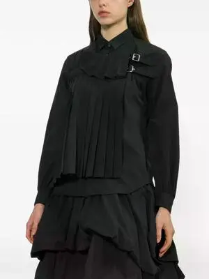 Noir Kei Ninomiya Pleated Buckle Detail Blouse