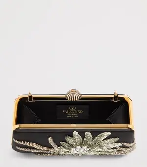Valentino Garavani Embellished Floral Clutch Bag