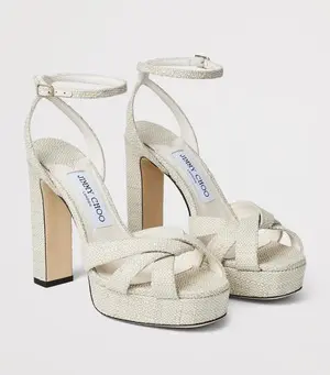 JIMMY CHOO Kove 120 Woven Platform Sandals