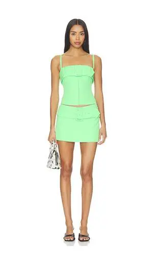 Sandy Liang Belted Zip-up Top - Mint