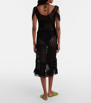 JW Anderson Ruffled Crochet Midi Dress