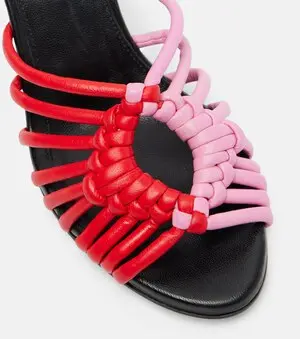 JW Anderson Woven Leather Heeled Sandals - Red