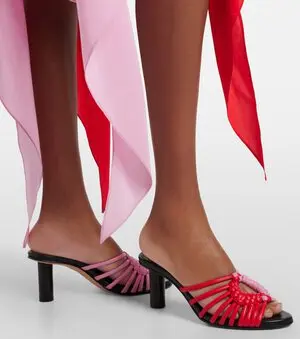 JW Anderson Woven Leather Heeled Sandals - Red