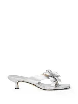 Michael Kors Jacie Floral Appliqué Sandals - Silver