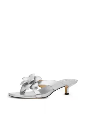Michael Kors Jacie Floral Appliqué Sandals - Silver