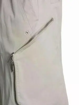 Rick Owens Heizer Belas Drawstring Cotton Trousers With Zip Detailing - Grey