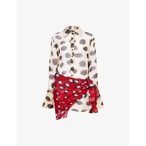 RAT AND BOA Nilah Printed Sheer Shirt Dress - Multi