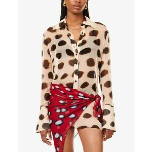 RAT AND BOA Nilah Printed Sheer Shirt Dress