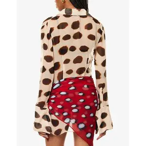RAT AND BOA Nilah Printed Sheer Shirt Dress