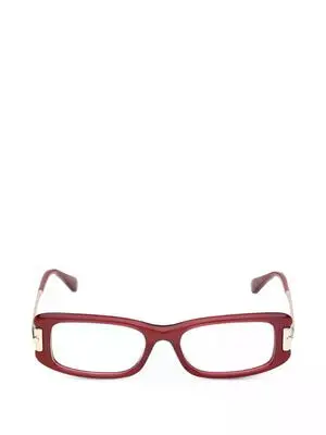 Max Mara Rectangle-frame Glasses - Red