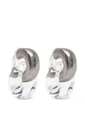 MONIES Monies Havana Interlocking Hoop Earrings Silver