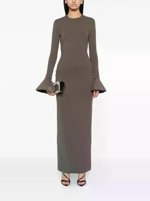 Solace London Alicia Flare-sleeve Maxi Dress - Grey